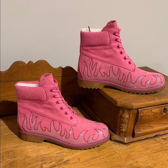 Cape Robbin | Shoes | Cape Robbin Pink Womens Boots With Rhinestones ...